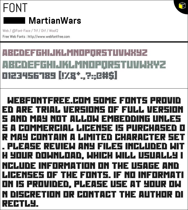 Martian Wars Fonts Downloads - WebFontFree.Com