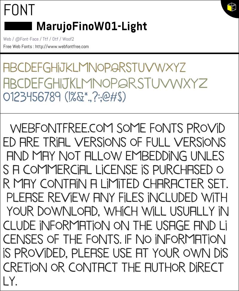 Marujo Fino W01 Light 字体 下载 - WebFontFree.Com