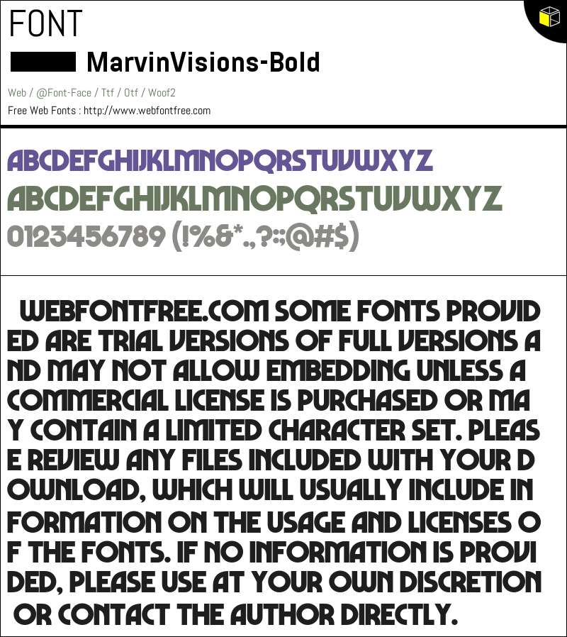Marvin Visions Bold Fonts Downloads - WebFontFree.Com