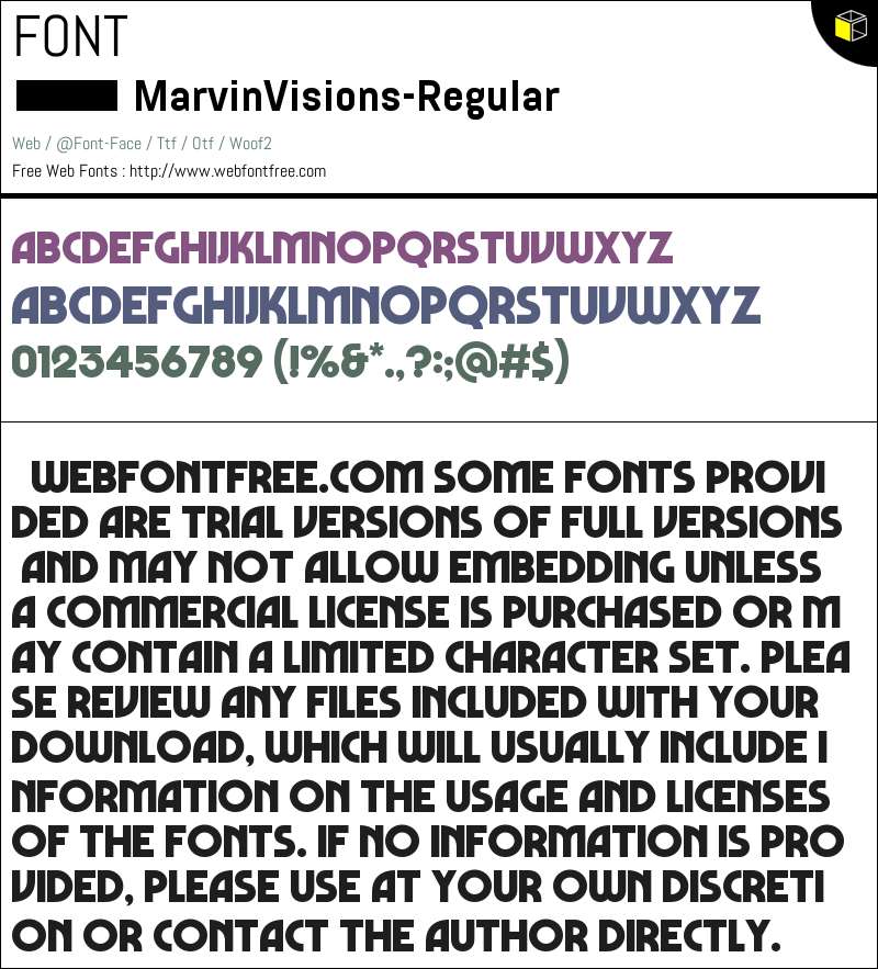 Marvin Visions Regular Fonts Downloads - WebFontFree.Com