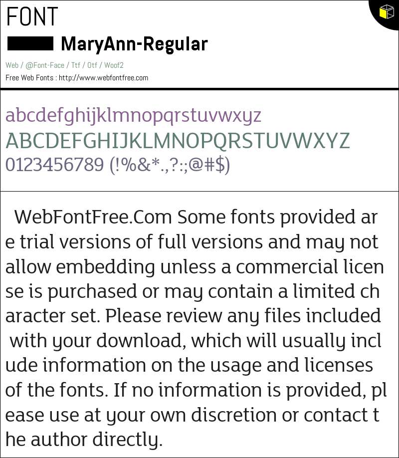 Mary Ann Fonts Downloads - WebFontFree.Com