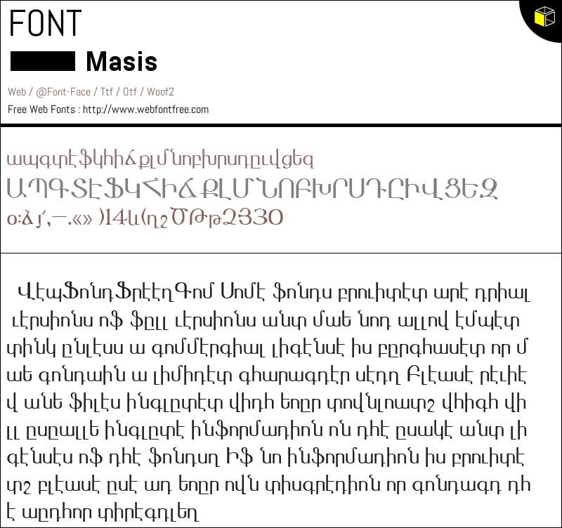 Masis Fonts Downloads - WebFontFree.Com