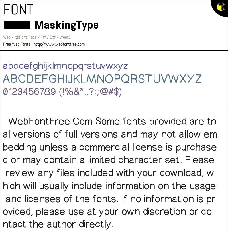MaskingType Fonts Downloads - WebFontFree.Com