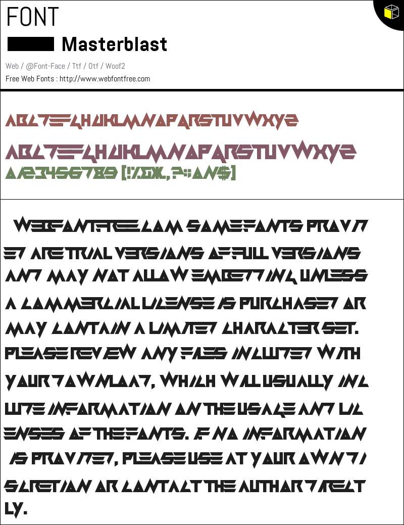 Masterblast Fonts Downloads - WebFontFree.Com