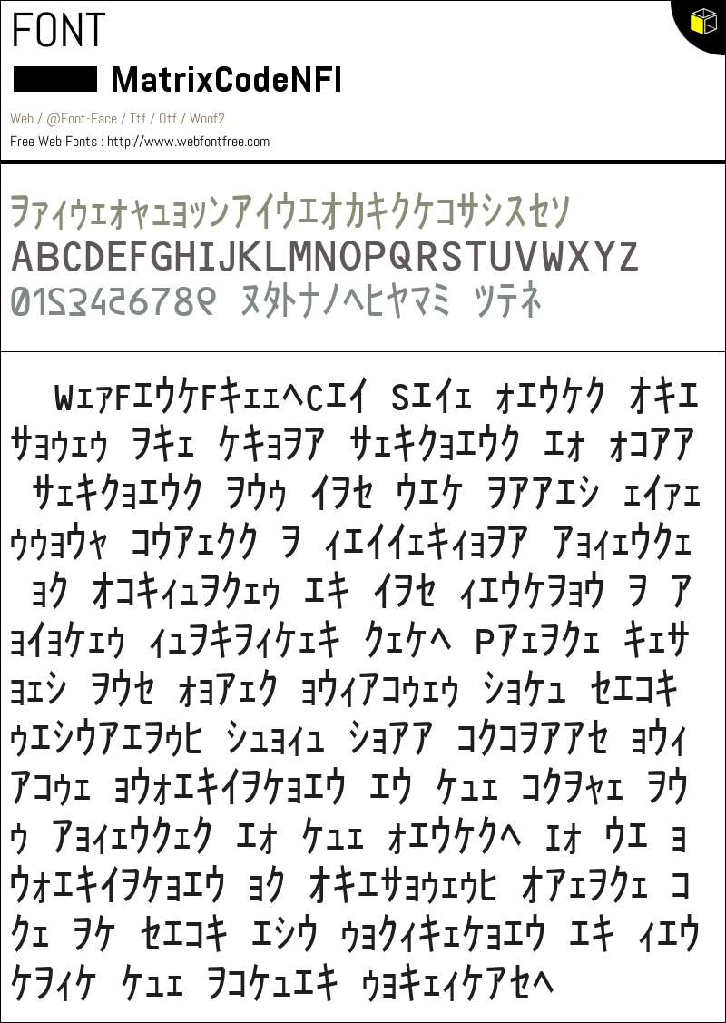 Matrix Code NFI Fonts Downloads - WebFontFree.Com