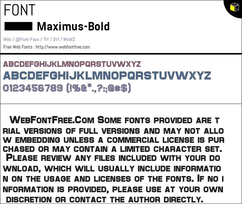 Maximus Bold Fonts Downloads - WebFontFree.Com