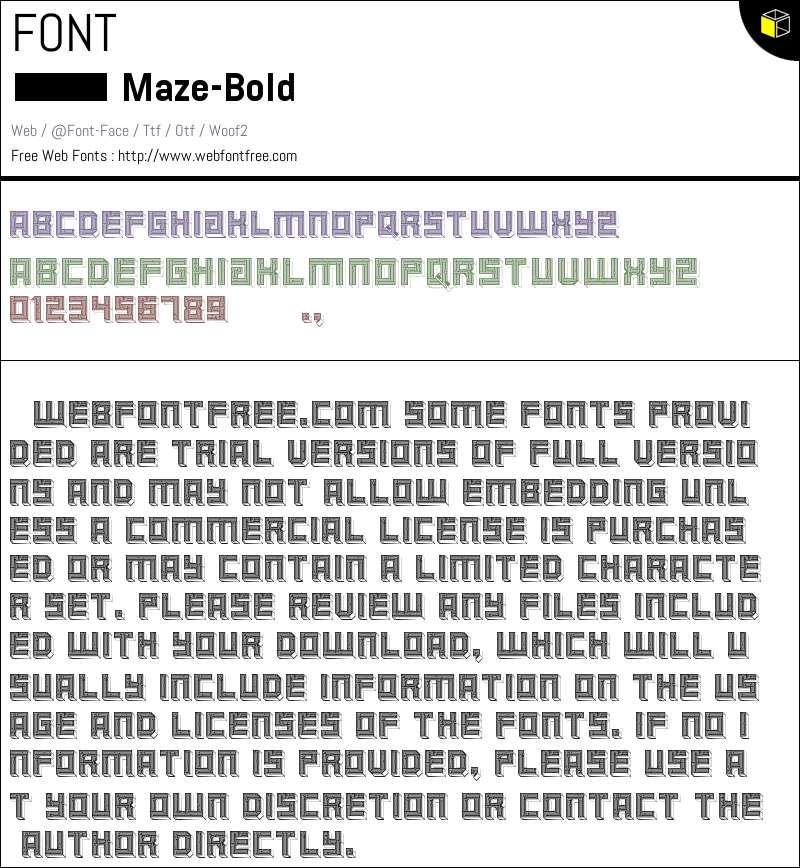 Maze Bold Fonts Downloads - WebFontFree.Com