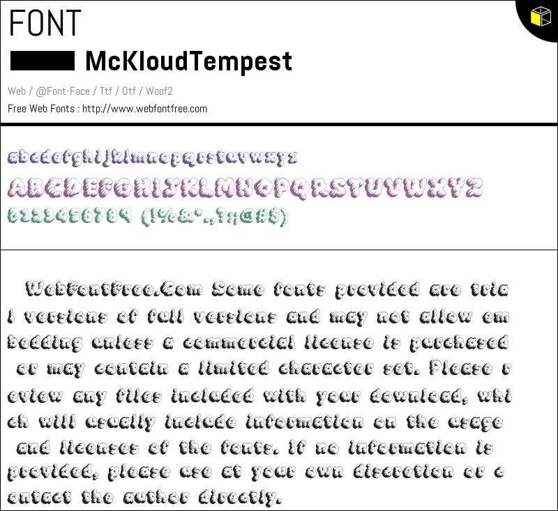 McKloud Tempest Fonts Downloads - WebFontFree.Com