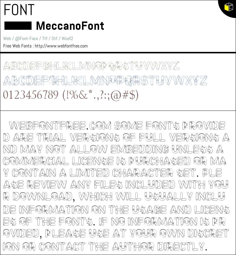 Meccano Font Fuentes Descargar - WebFontFree.Com
