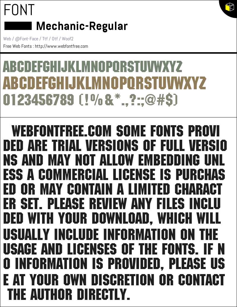 Mechanic-Regular DB Fonts Downloads - WebFontFree.Com