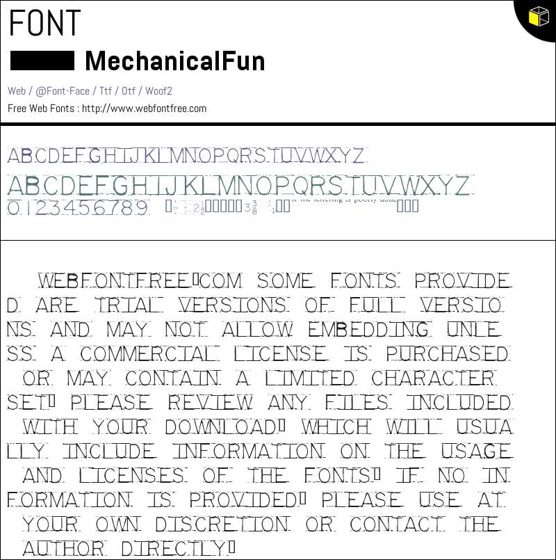 Mechanical Fun Fonts Downloads - WebFontFree.Com