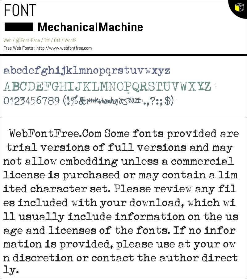 Mechanical Machine Fonts Downloads - WebFontFree.Com