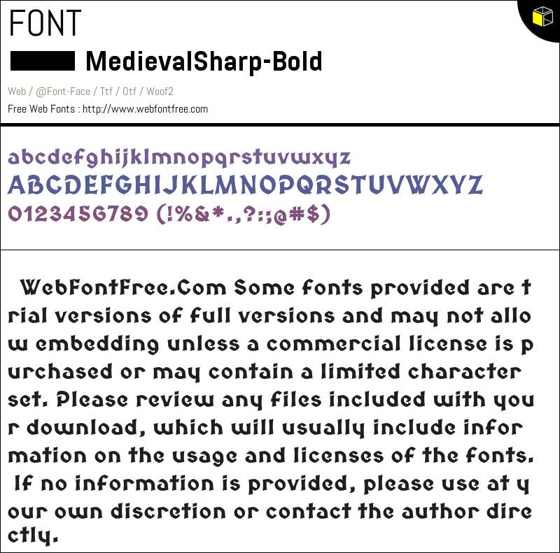 Medieval Sharp Bold Fuentes Descargar - WebFontFree.Com