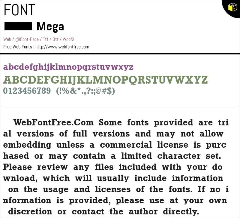 Mega Bold Fonts Downloads - WebFontFree.Com