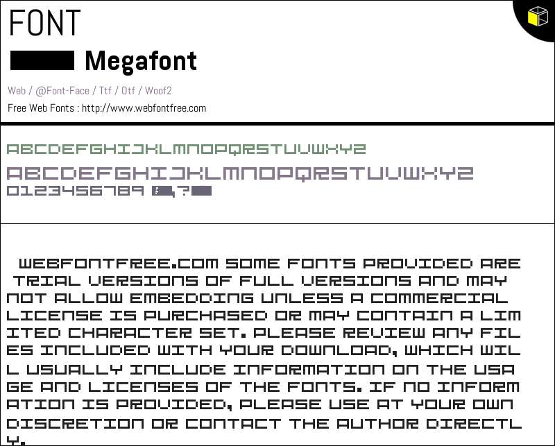 Megafont Regular Fonts Downloads - WebFontFree.Com
