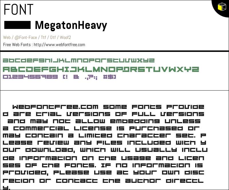 Megaton Heavy Fonts Downloads - WebFontFree.Com