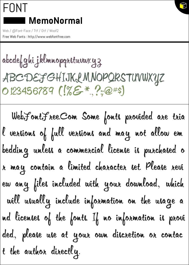 Memo Normal Fuentes Descargar - WebFontFree.Com