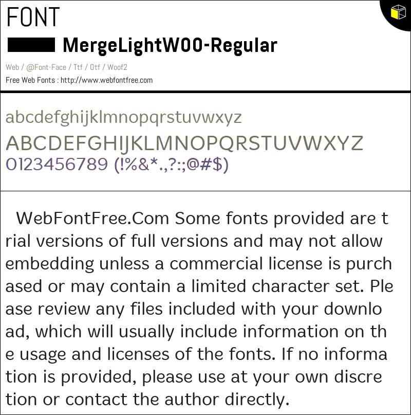 Merge Light W00 Regular Fonts Downloads - WebFontFree.Com