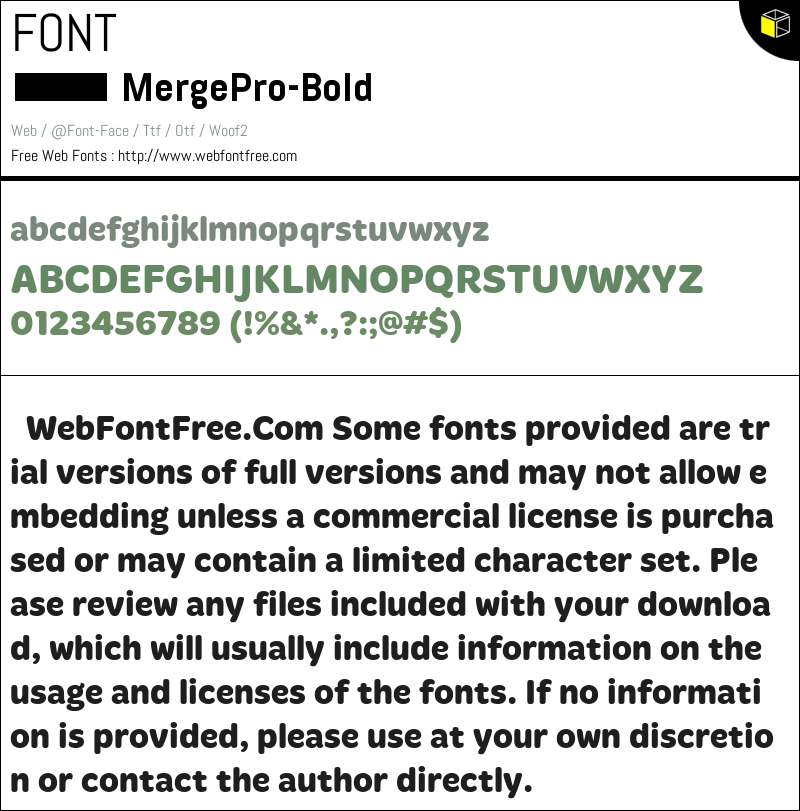 Merge Pro Bold Fonts Downloads - WebFontFree.Com