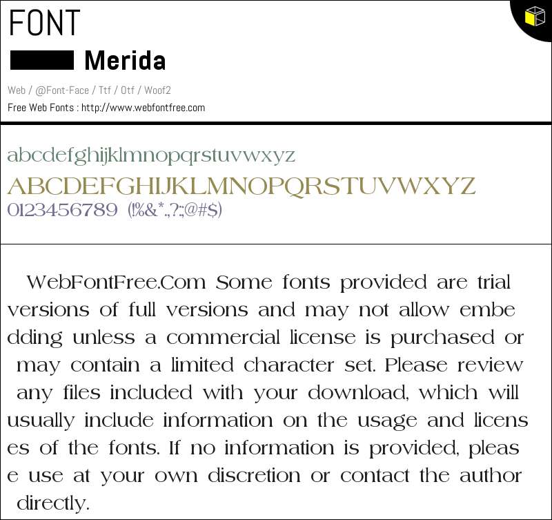 Merida Fonts Downloads - WebFontFree.Com