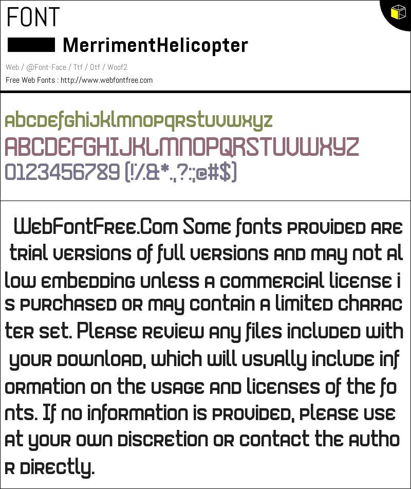 Merriment Helicopter Fonts Downloads - WebFontFree.Com