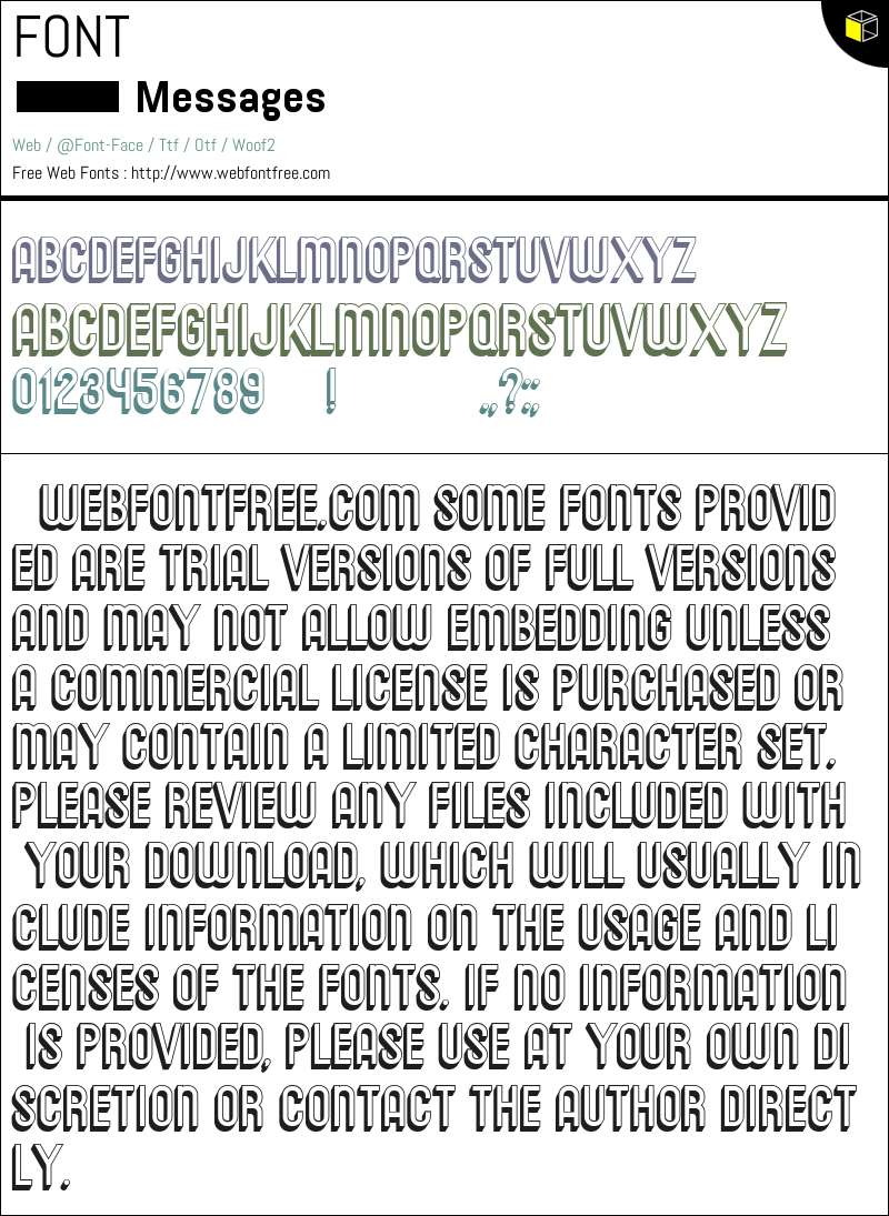Messages Fonts Downloads - WebFontFree.Com