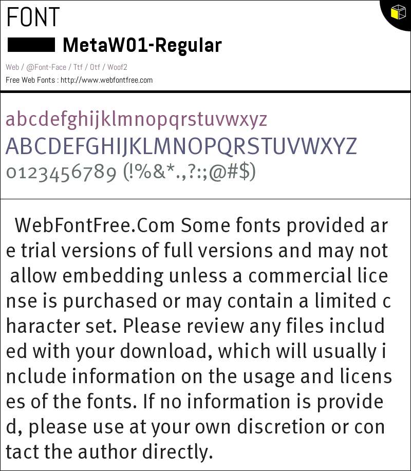 Meta W01 Regular 字体 下载 - WebFontFree.Com