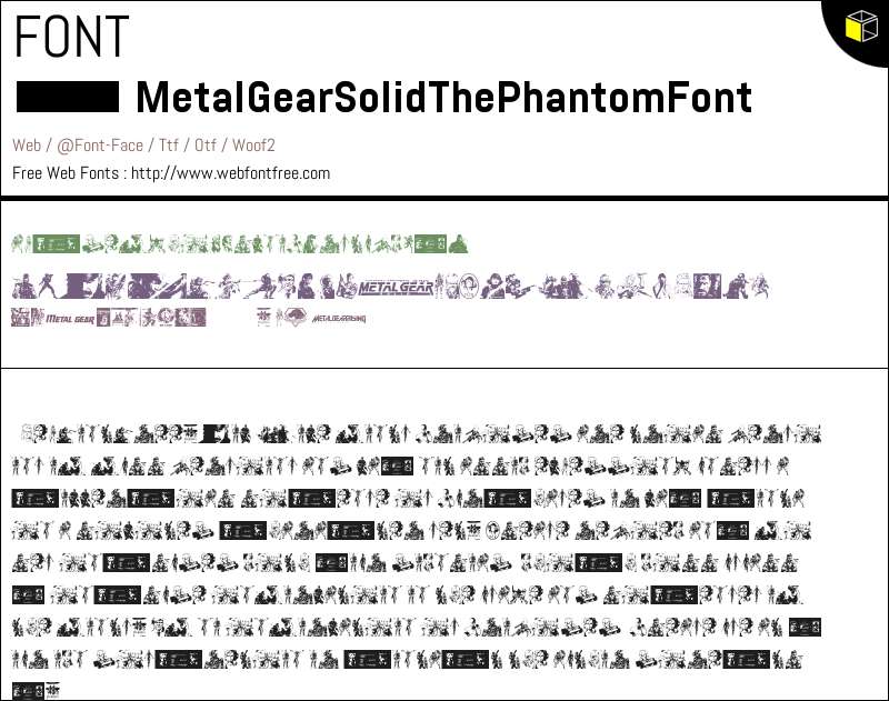 Metal Gear Solid The Phantom Font Fonts Downloads - WebFontFree.Com