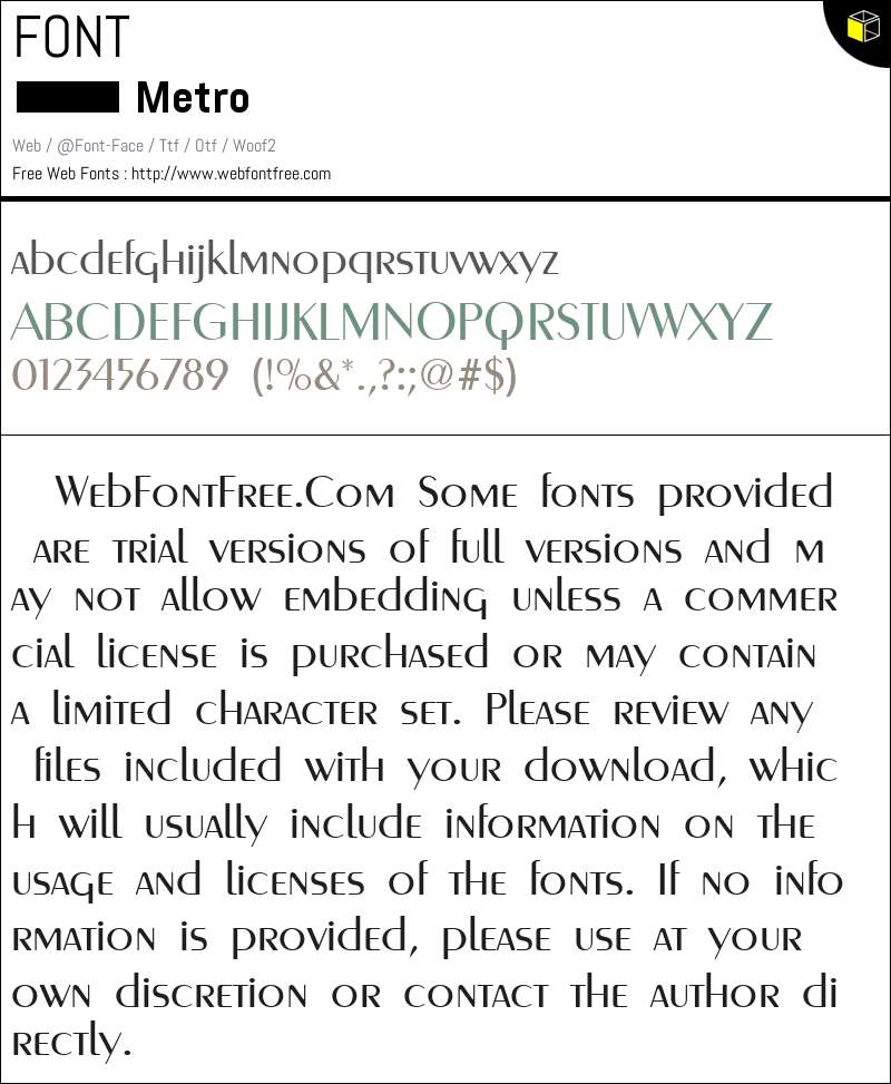 Metro Regular Fonts Downloads - WebFontFree.Com