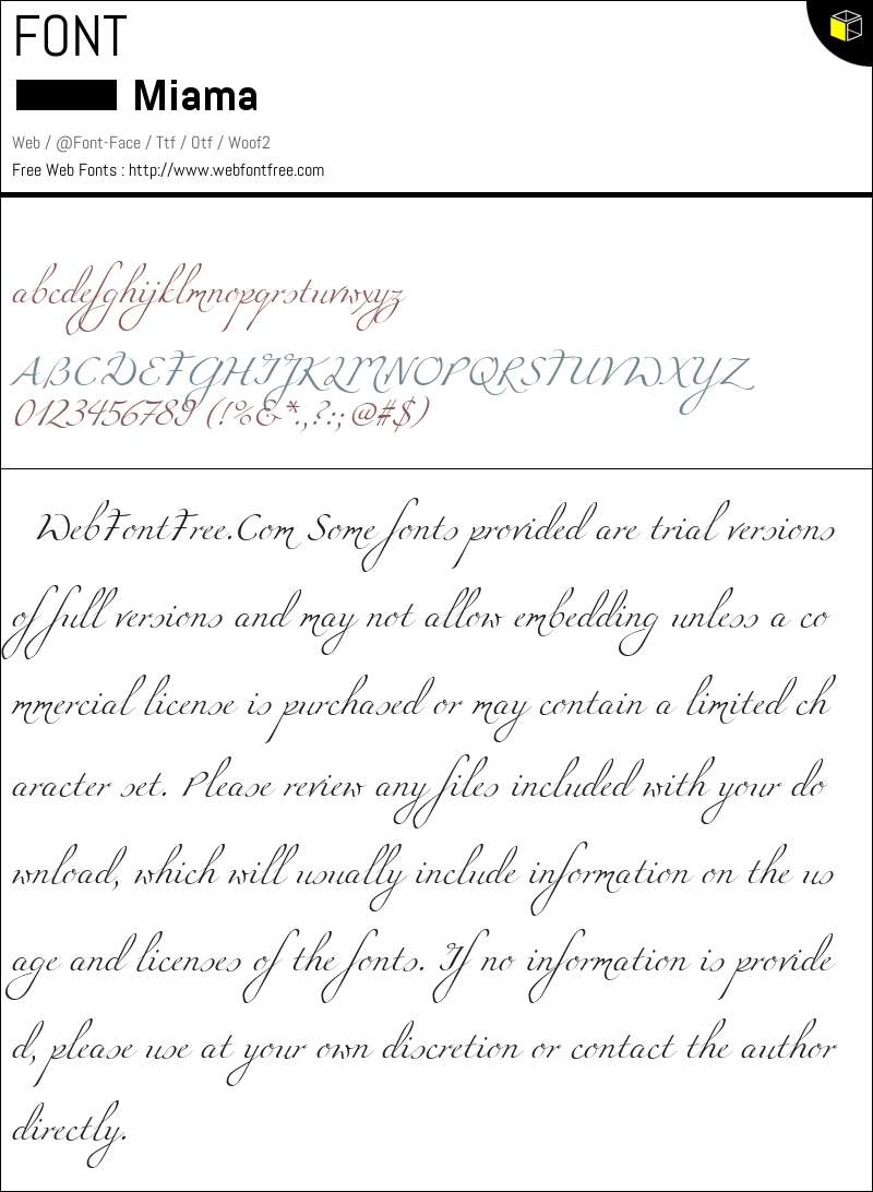 Miama Fonts Downloads - WebFontFree.Com