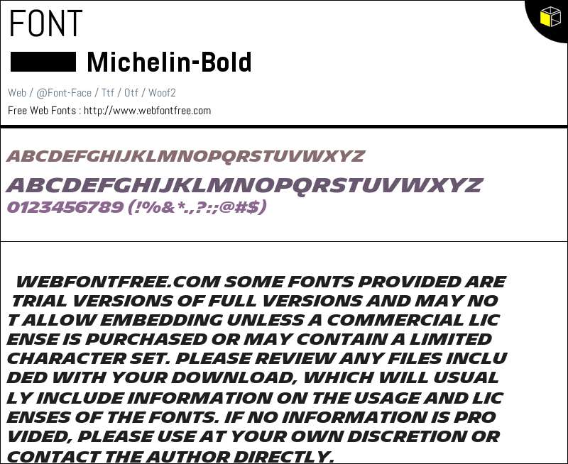 Michelin Bold Fonts Downloads - WebFontFree.Com