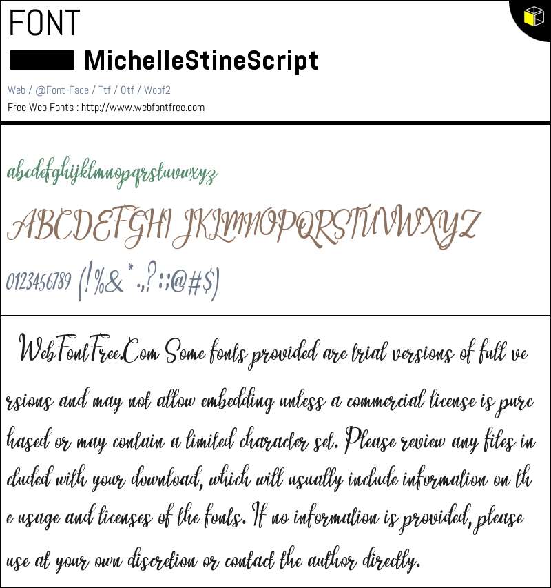 MichelleStineScript Fonts Downloads - WebFontFree.Com