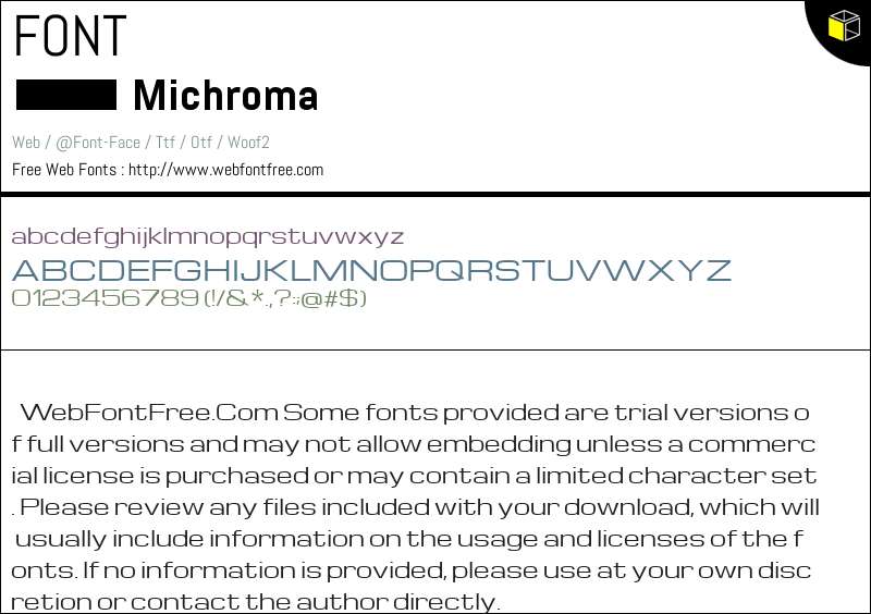 Michroma 字体 下载 - WebFontFree.Com