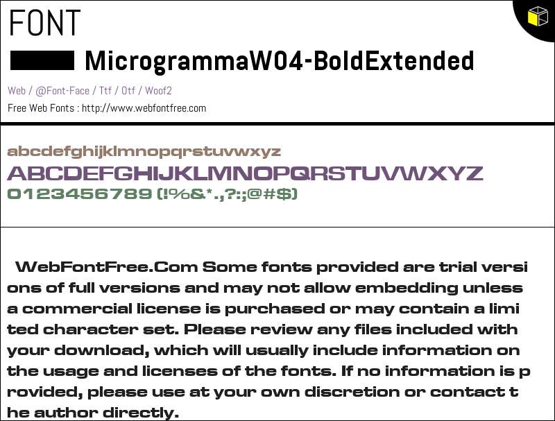 Microgramma W04 Bold Extended Fonts Downloads - WebFontFree.Com