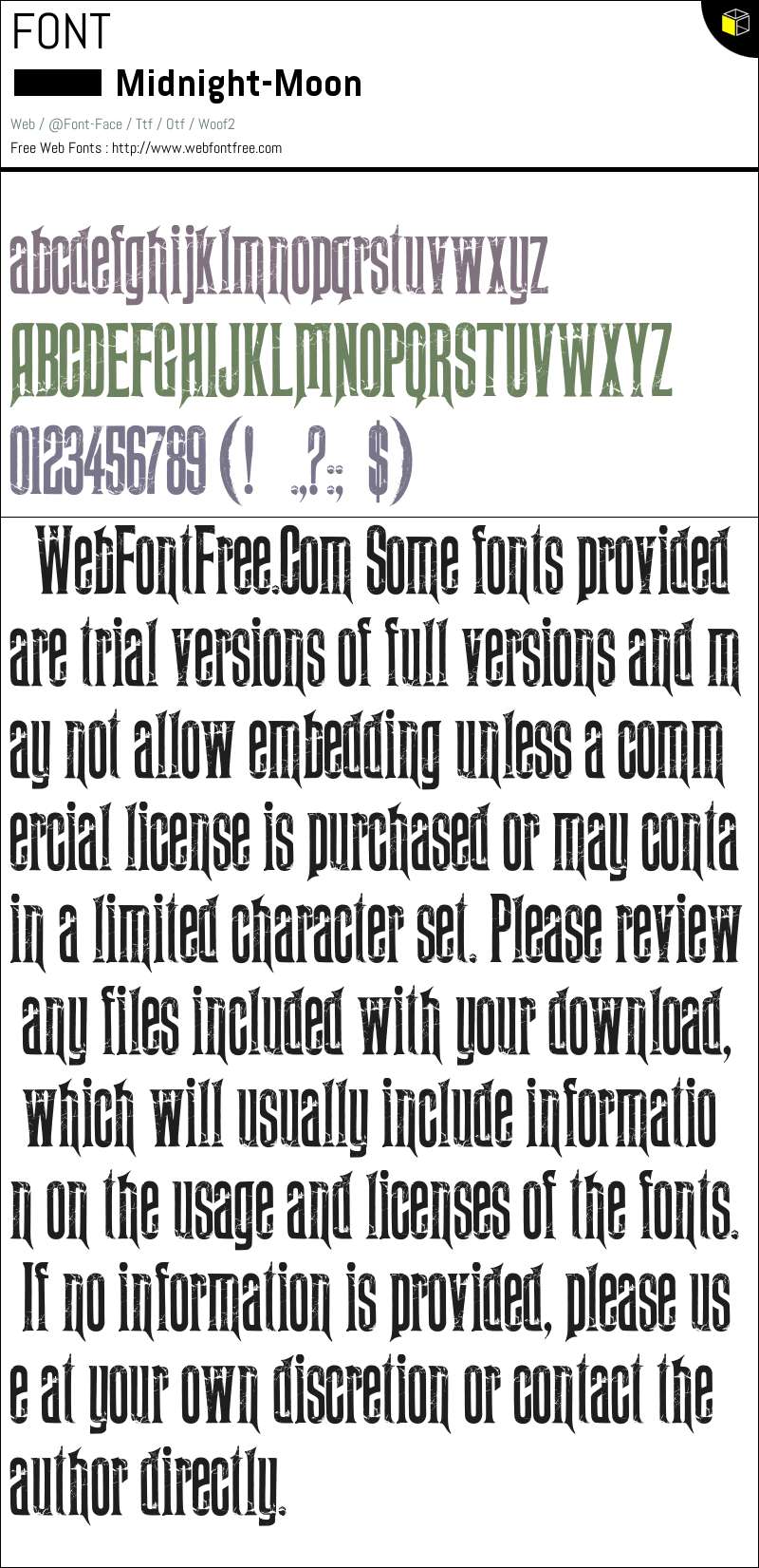 Midnight Moon Fonts Downloads - WebFontFree.Com