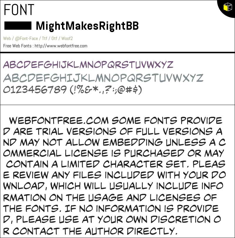 Might Makes Right BB Fonts Downloads - WebFontFree.Com