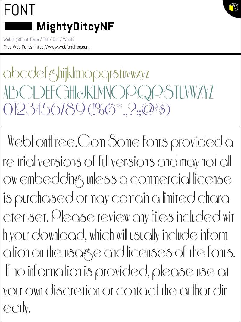 Mighty Ditey NF Fonts Downloads - WebFontFree.Com