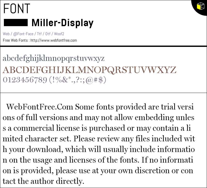 Miller-Display Fonts Downloads - WebFontFree.Com