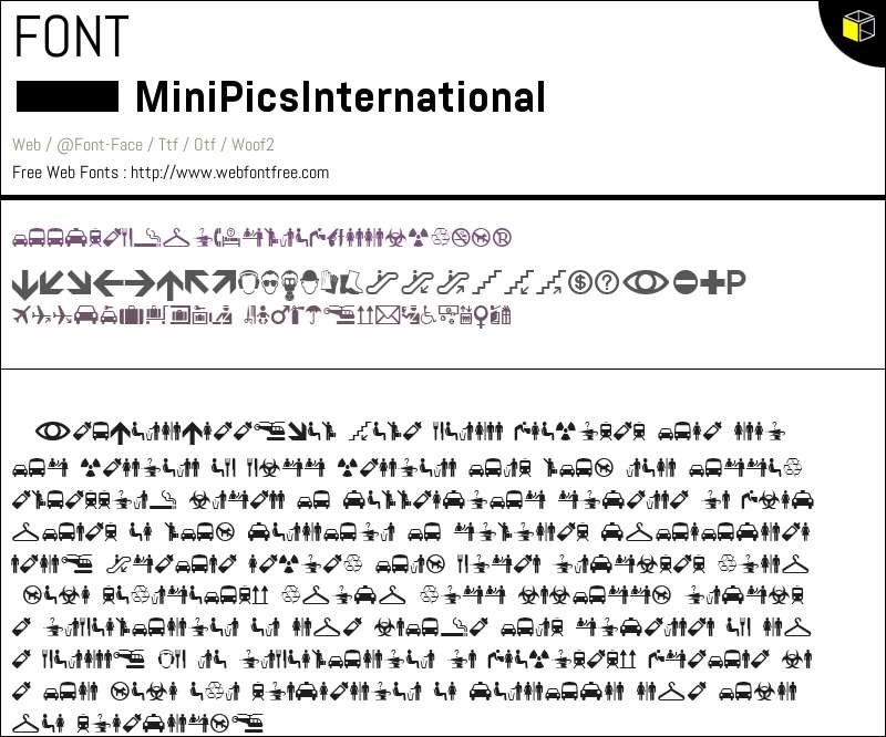 Mini Pics International Fonts Downloads - WebFontFree.Com