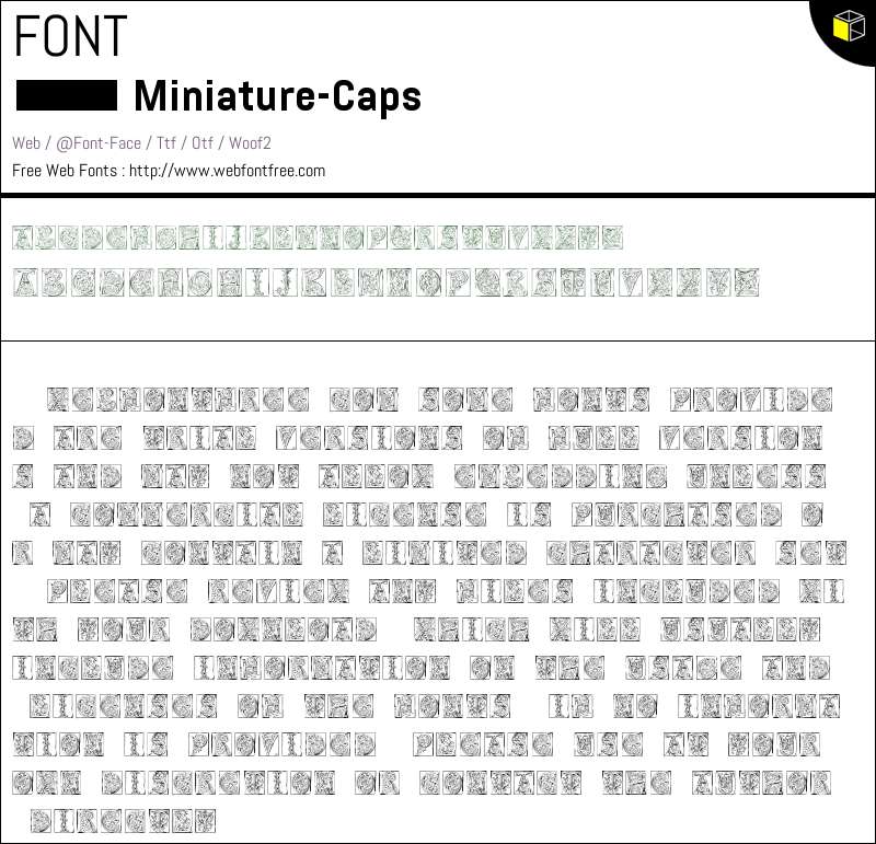 Miniature-Caps Fonts Downloads - WebFontFree.Com