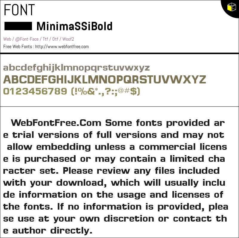 Minima SSi Bold Fonts Downloads - WebFontFree.Com