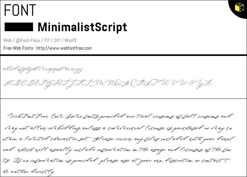 Minimalist Script Fonts Downloads - WebFontFree.Com