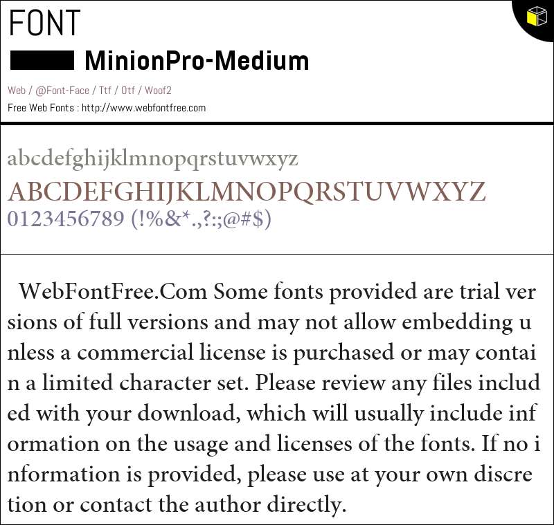 Minion Pro Med 字体 下载 - WebFontFree.Com
