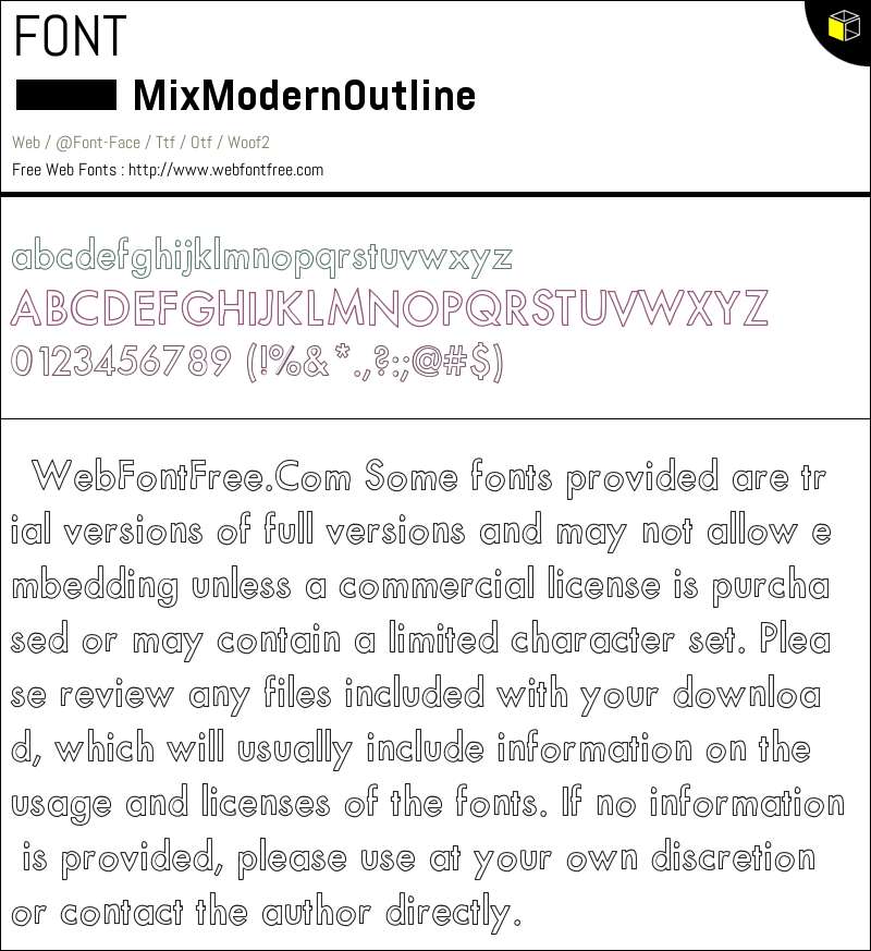 MixModernOutline Fonts Downloads - WebFontFree.Com