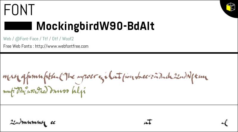 MockingbirdAlternateBold Fonts Downloads - WebFontFree.Com