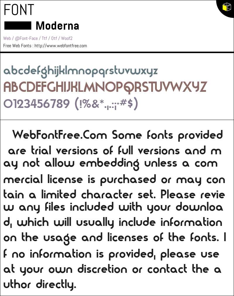 moderna Fonts Downloads - WebFontFree.Com