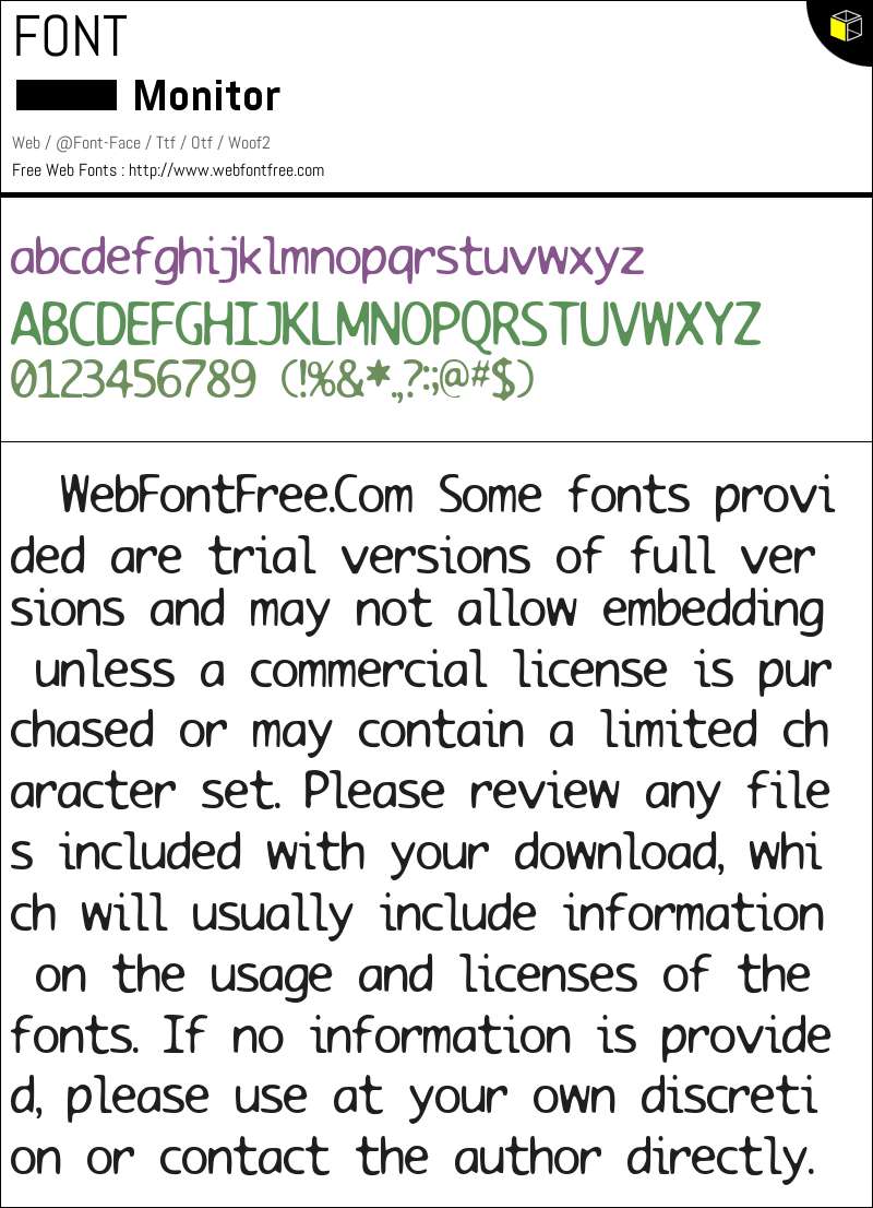 Monitor Fonts Downloads - WebFontFree.Com