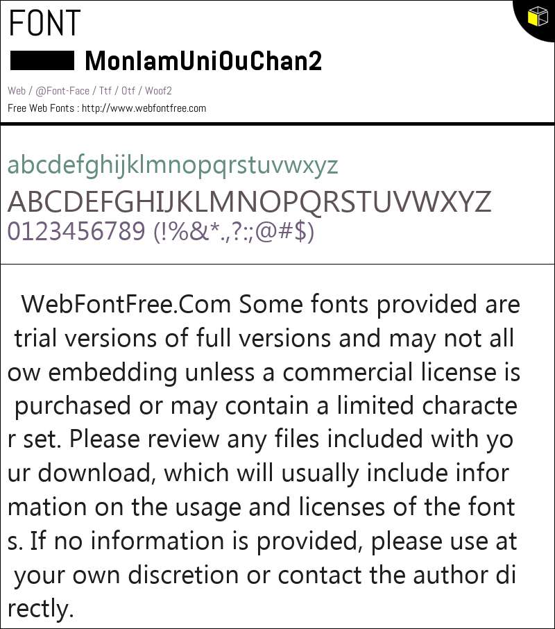 Monlam Uni OuChan2 Fonts Downloads - WebFontFree.Com