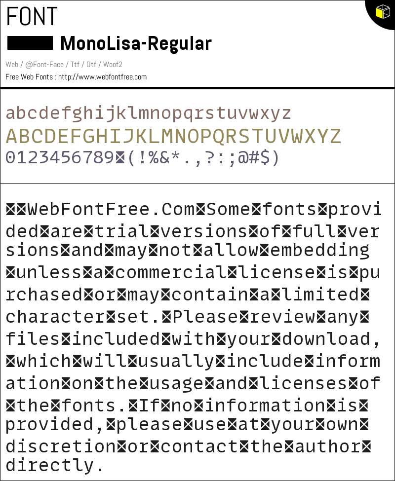MonoLisa-Regular Fonts Downloads - WebFontFree.Com