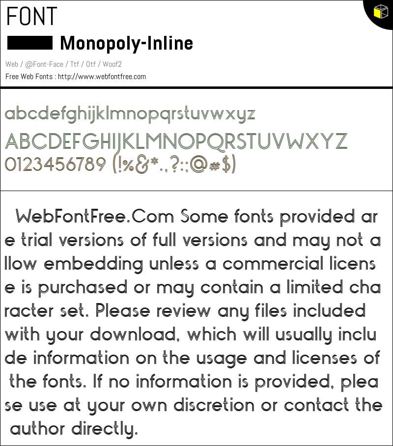 Monopoly Inline Fuentes Descargar - WebFontFree.Com